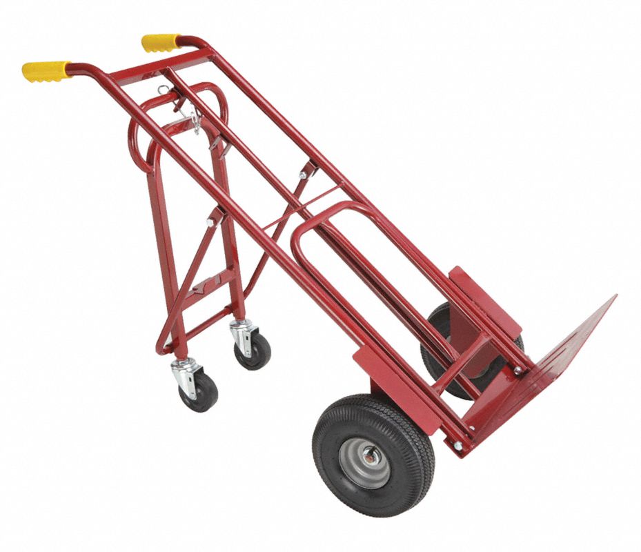 DAYTON Carretilla Manual Convertible, Color Rojo, Mango: Agarradera ...