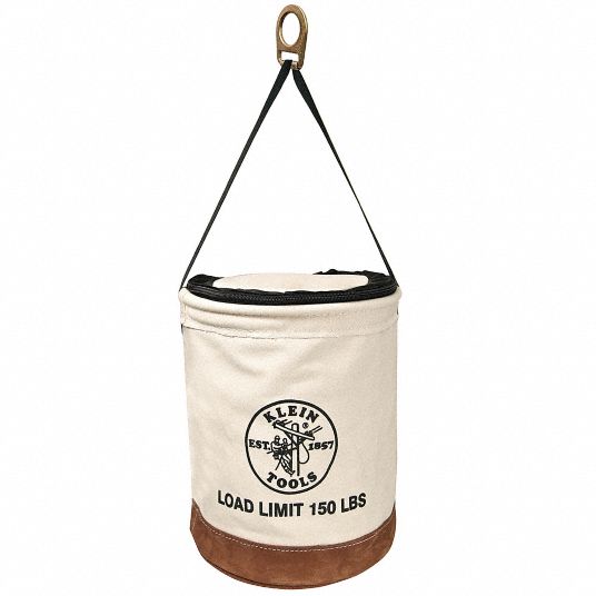 KLEIN TOOLS, 22 in H, Off-White, Bucket Bag - 34E640|5104CLR22 - Grainger