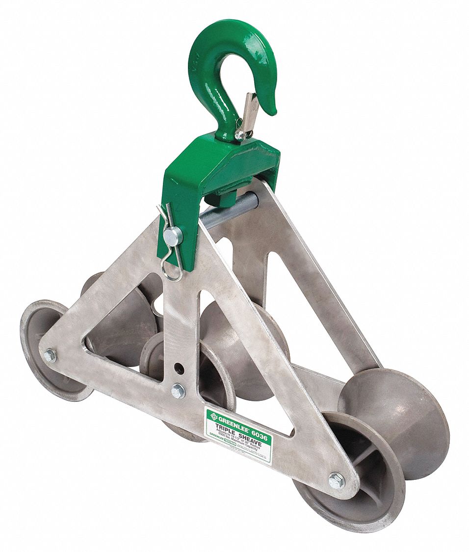GREENLEE, 6 in Sheave Wd, 6,500 lb Max, Sheave Cable Guide - 34E809 ...