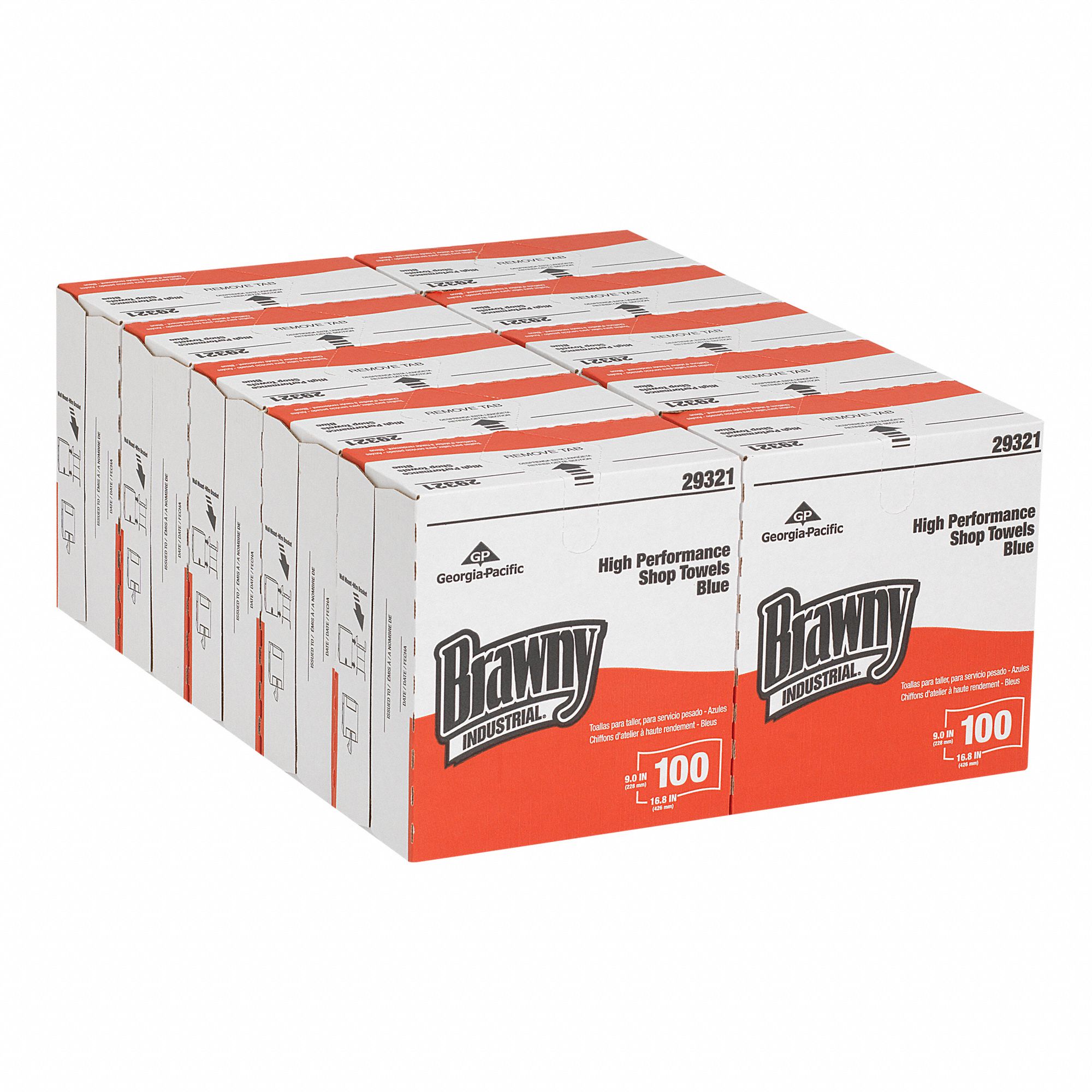 GEORGIA-PACIFIC Dry Wipe, Brawny® Industrial H800, 9 in x 16 3/4 in ...