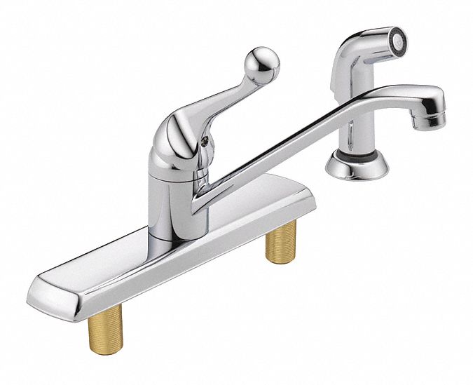 DELTA, 1.8 gpm Flow Rate, Single Handle Faucet With Spray - 34F935 ...