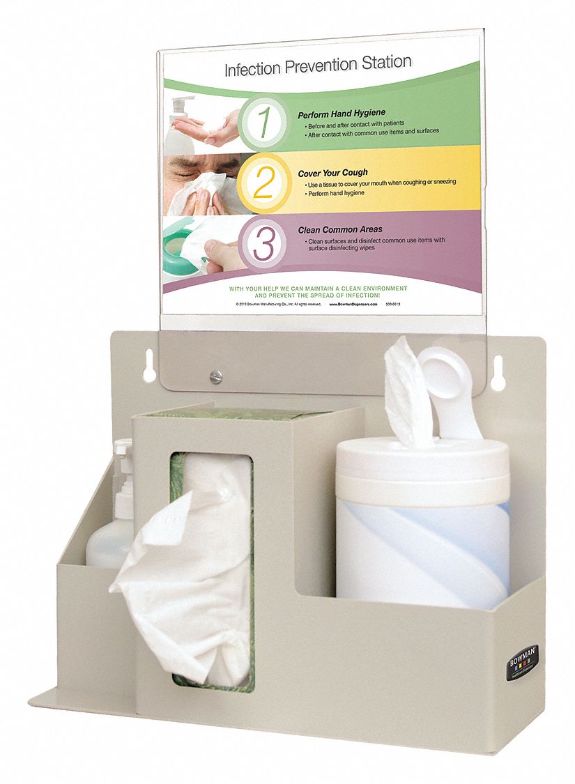 BOWMAN DISPENSERS, 3 Compartments, 11 3/8 in Overall Ht, Infection ...