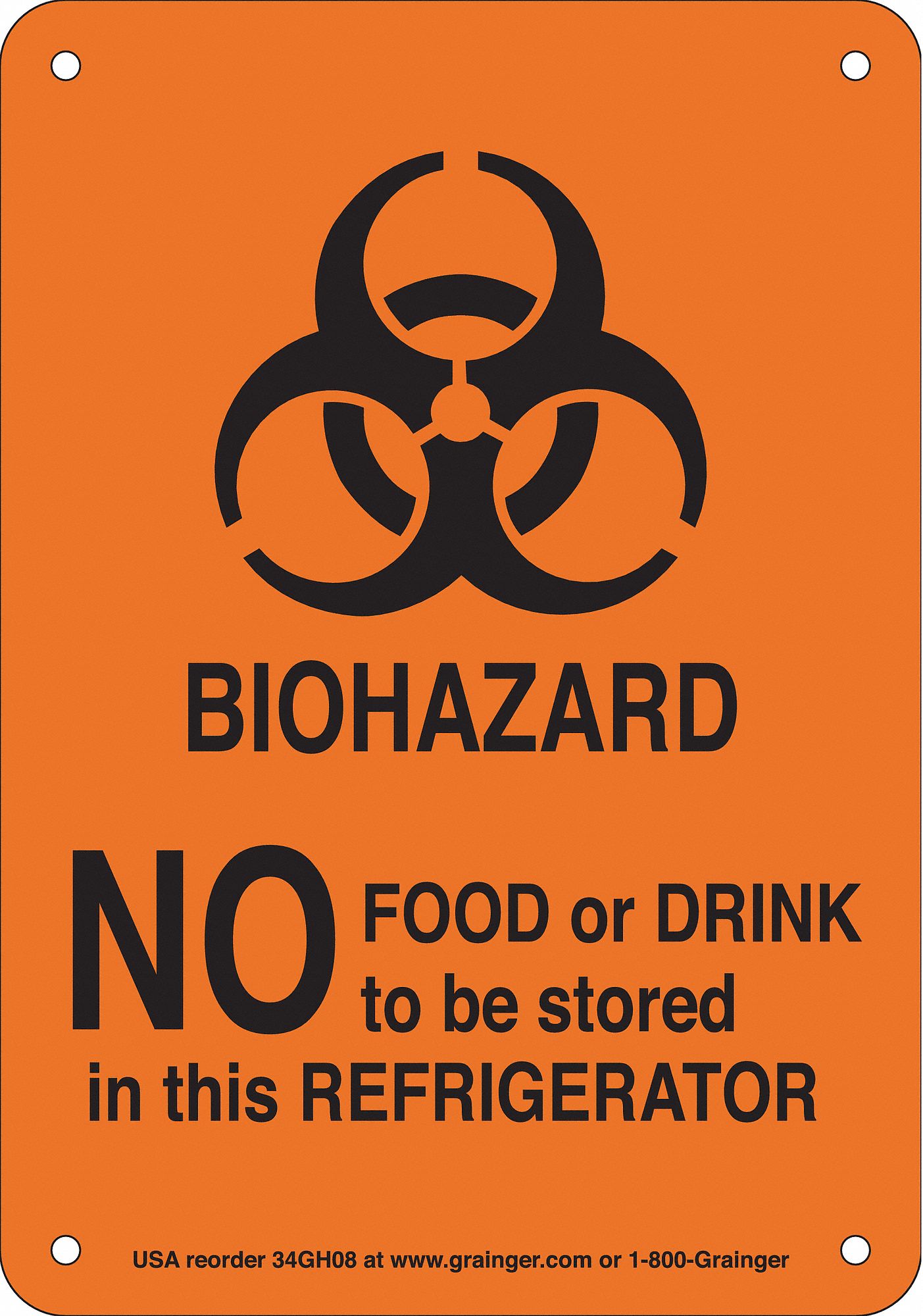 Aluminum, Biohazard Sign - 34GH08|34GH08 - Grainger