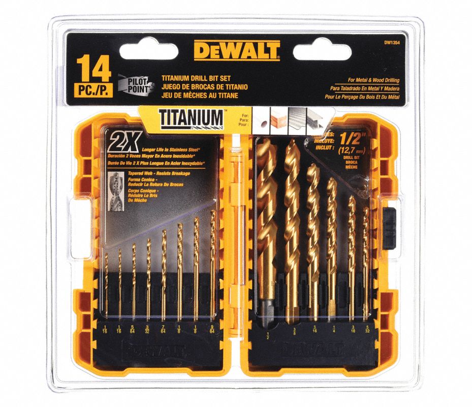 DEWALT Juego de Brocas Punta Piloto Eje Recto Acero de Alta Velocidad ...