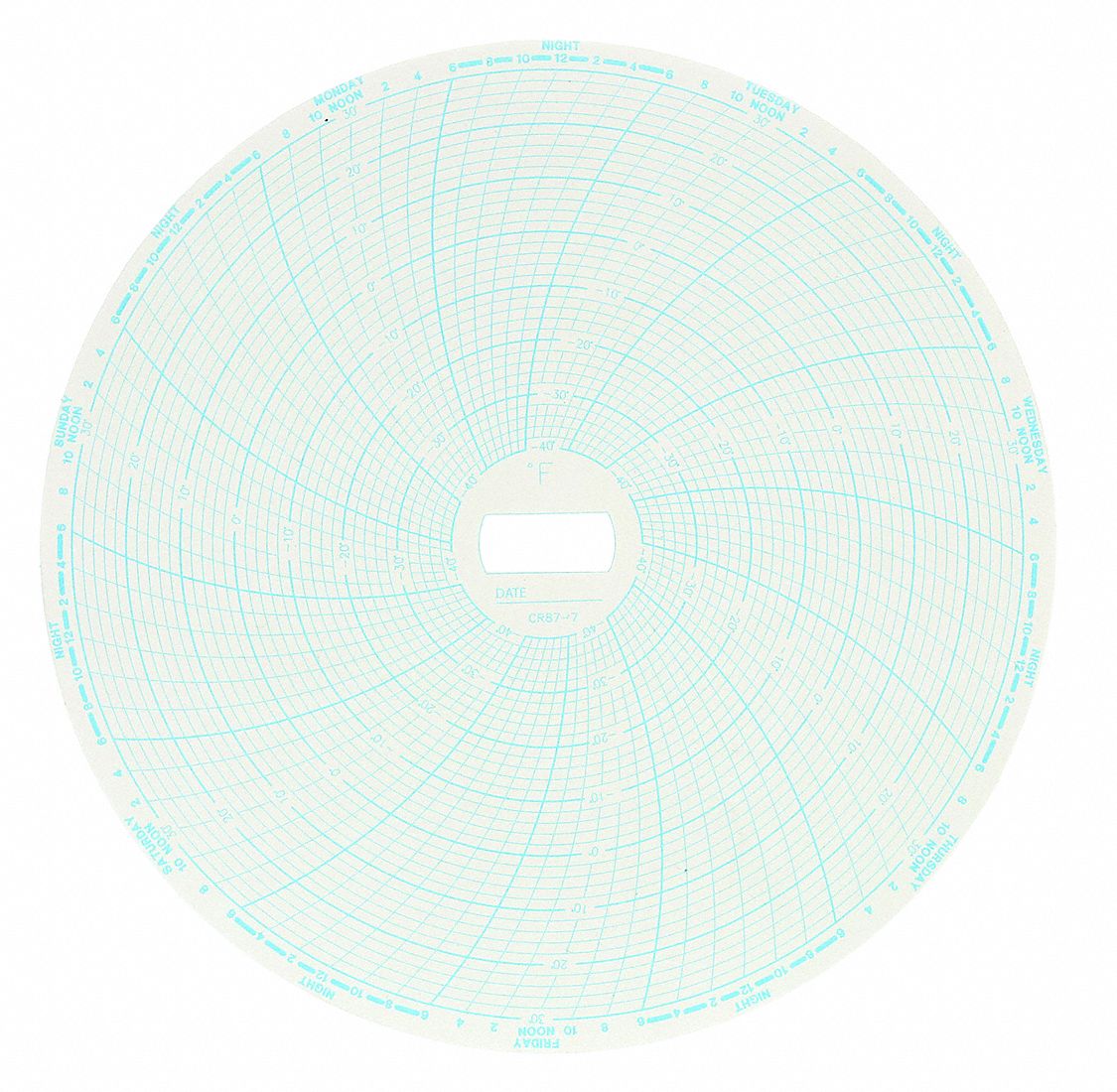 SUPCO, CR87-7, 60, 7 Day Chart -40Deg F To 30Deg F,PK60 - 34J382|CR87-7 ...