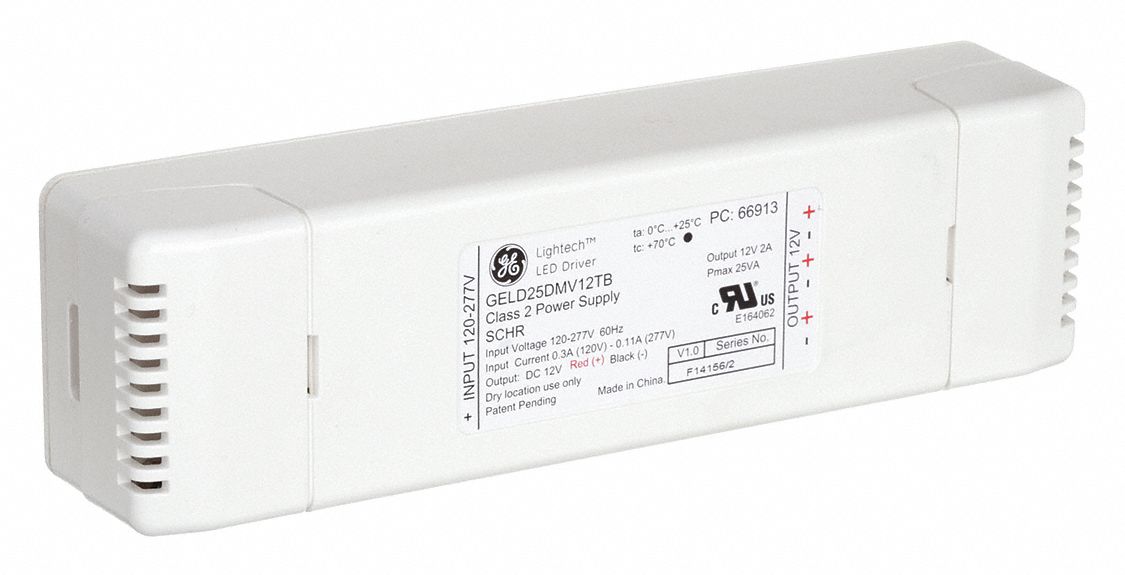 GE CURRENT, Class 2, 25 W Max. Power Output, LED Driver - 34J741 ...