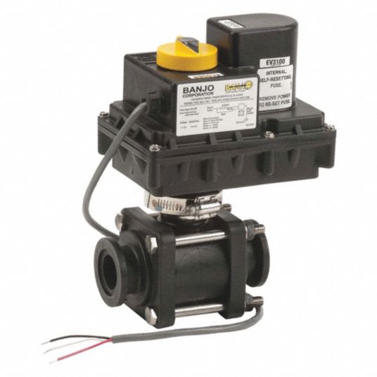 BANJO, 1 in Nominal Valve Size, 12V DC, Electrically Actuated Two-Way ...