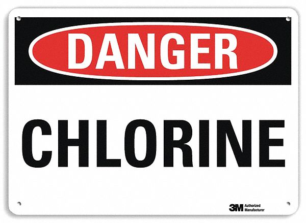 Plastic Danger Sign,4 Holes,10"x7", Chlorine, Header Danger, Rectangle ...