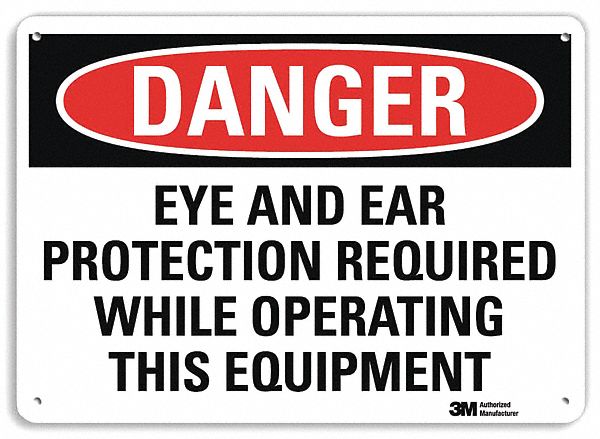 Recycled Plastic, Danger Sign, 10" Width, 7" Height, With Mounting ...