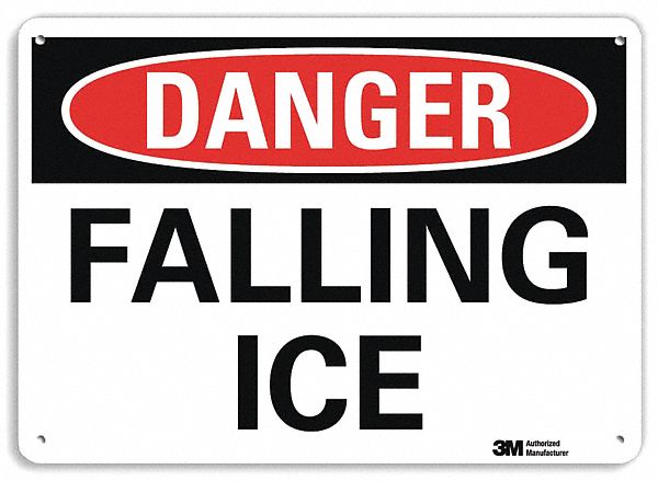 Non-PVC Polymer, 10 in x 14 in Nominal Sign Size, Reflective Icy ...