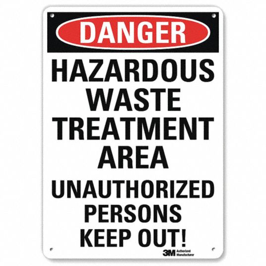 Danger Sign, Hazardous Waste Treatment Area Unauthorized Persons Keep ...