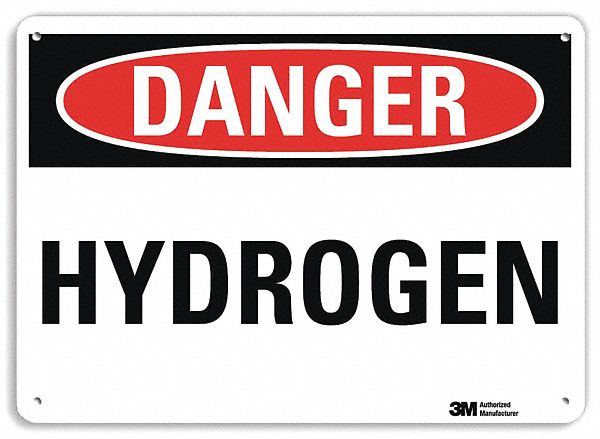 Reflective Hydrogen Sign, Hydrogen, Header Danger, Rectangle, 10 in ...