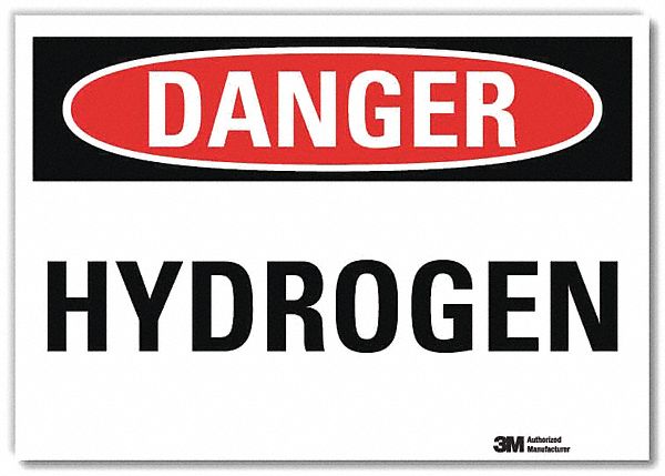 Danger Sign, Hydrogen, Header Danger, Rectangle, 7 in Height, 10 in ...