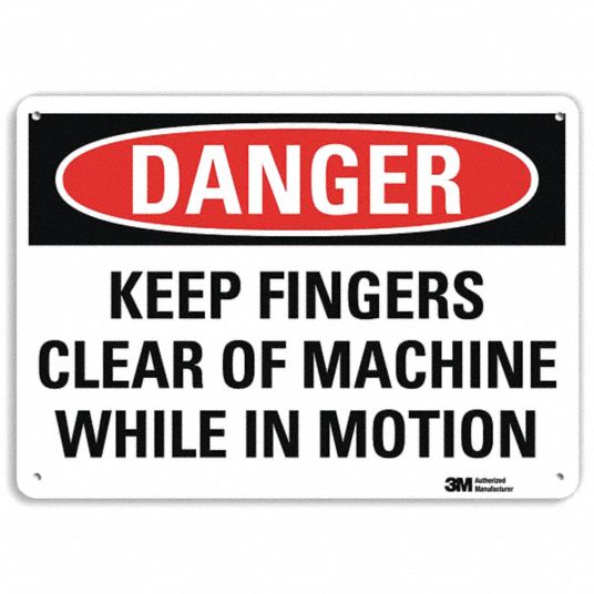 LYLE Danger Sign, Keep Fingers Clear Of Machine While In Motion, Header ...