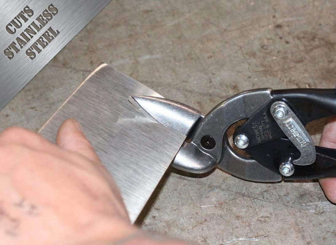 MIDWEST SNIPS Aviation Snip: Left, 9 3/4 in Overall Lg, 1 1/4 in ...