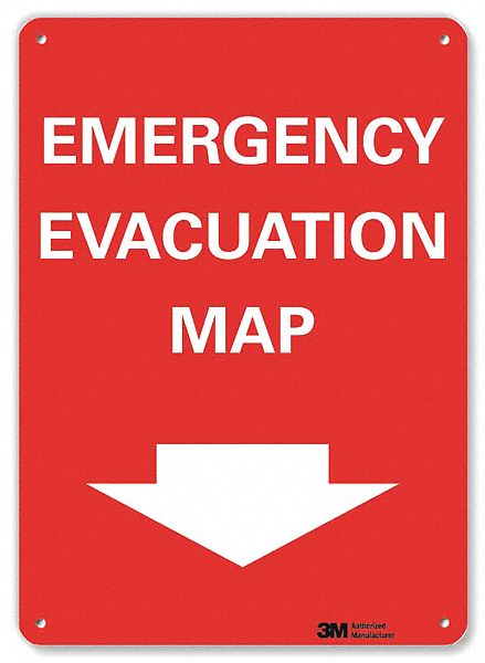 Aluminum, Mounting Holes Sign Mounting, Emergency Exit Sign - 34RH34|U7 ...