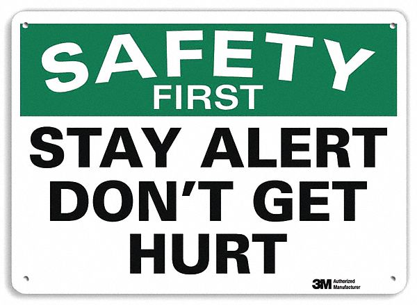 Plastic, Mounting Holes Sign Mounting, Safety Sign - 44VC72|U7-1250-NP ...