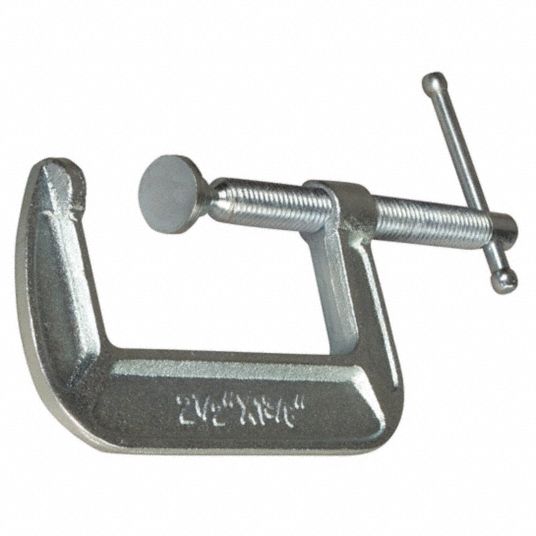Light Duty Cast Iron C-Clamp, 2 in Max. Opening, 1 1/2 in Throat Depth ...