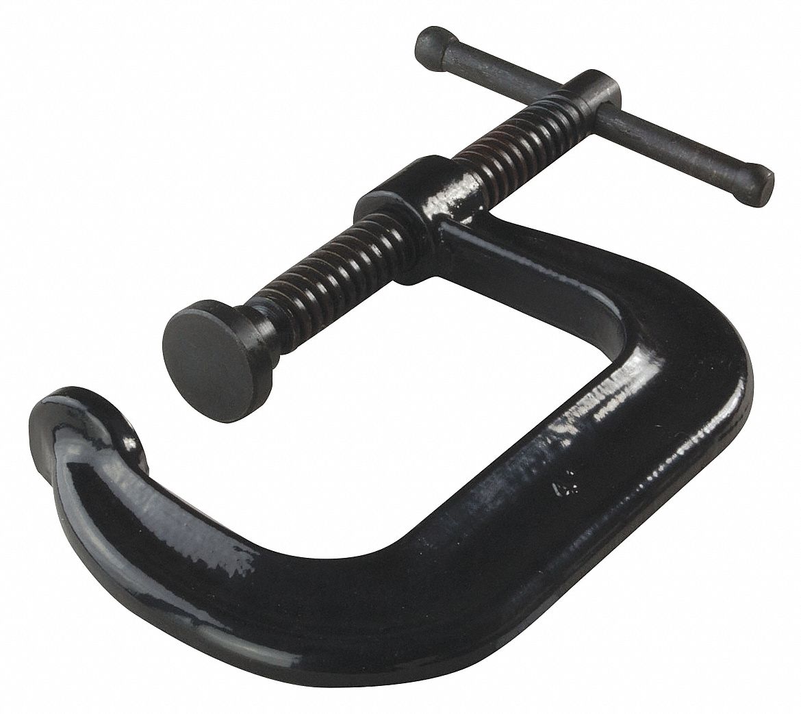 Regular Duty Forged Steel C-Clamp, 2 in Max. Opening, 2 in Throat Depth ...