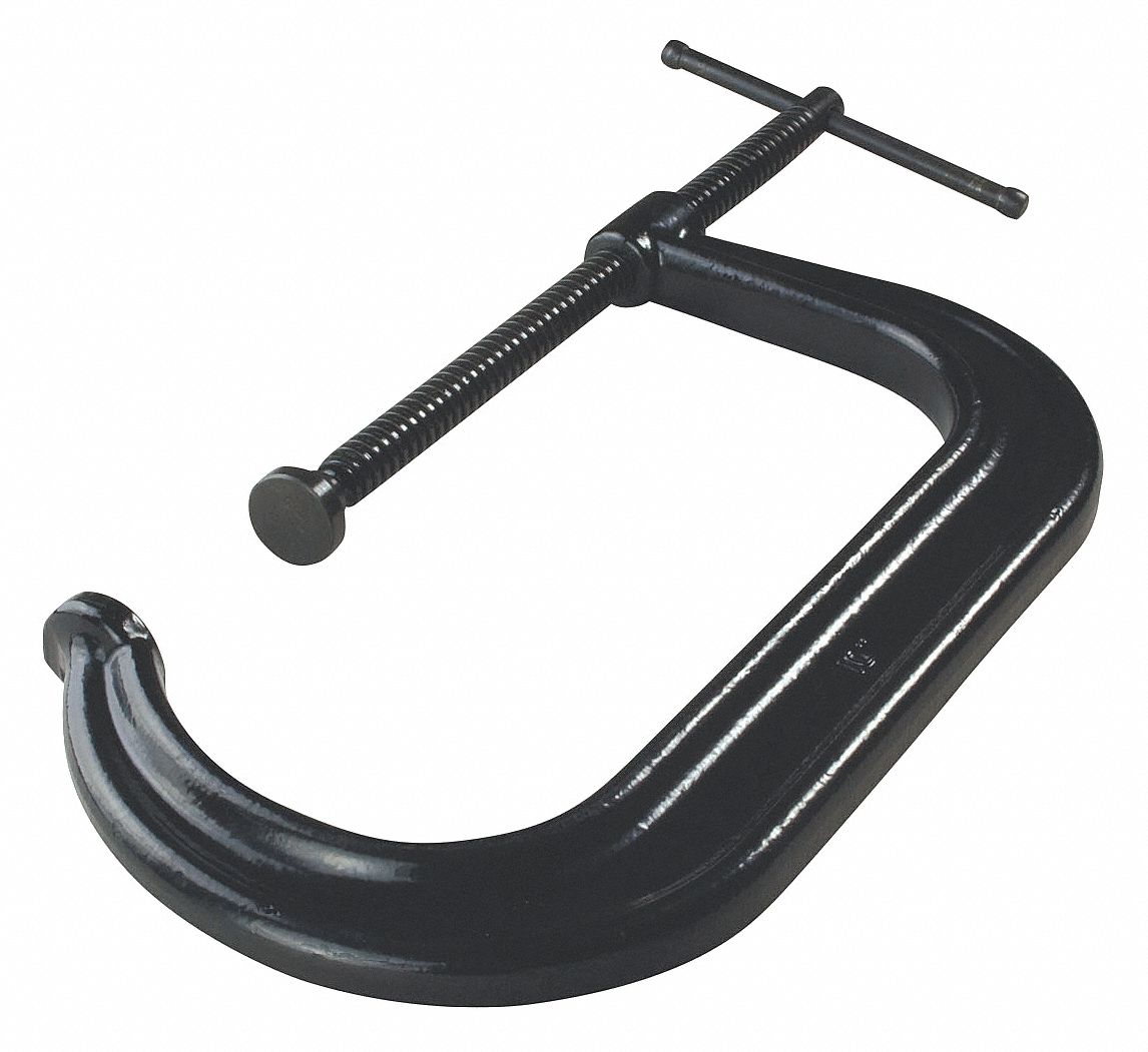 Regular Duty Forged Steel C-Clamp, 10 in Max. Opening, 5 3/8 in Throat ...