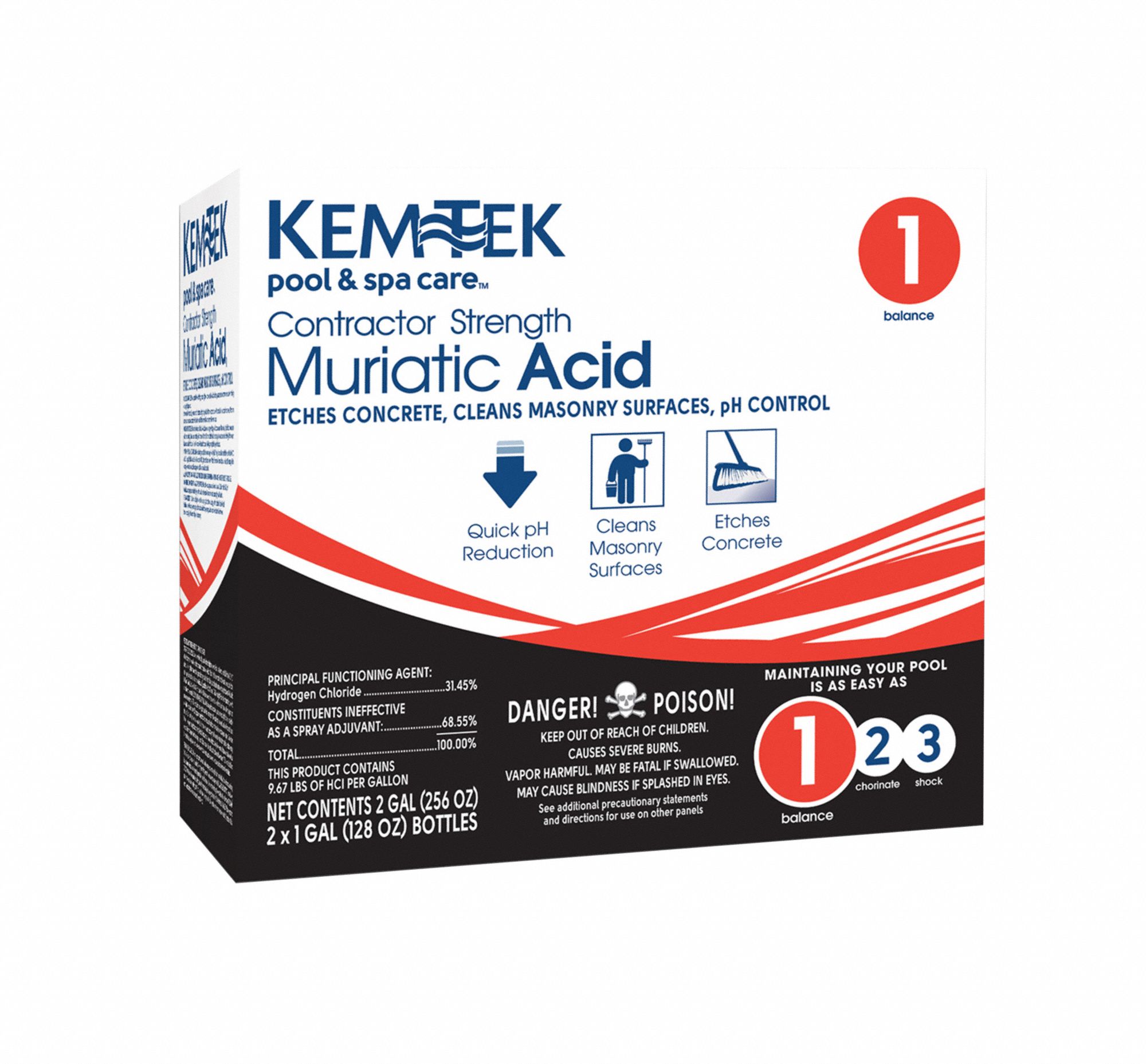 KEM TEK, Liquid, Jug, Muriatic Acid - 34TG60|26459047375 - Grainger