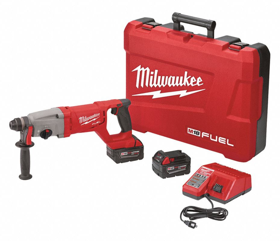 MILWAUKEE Kit Rotomartillo Inalámbrico, 18.0 Voltaje, 0 a 4400 Golpes ...