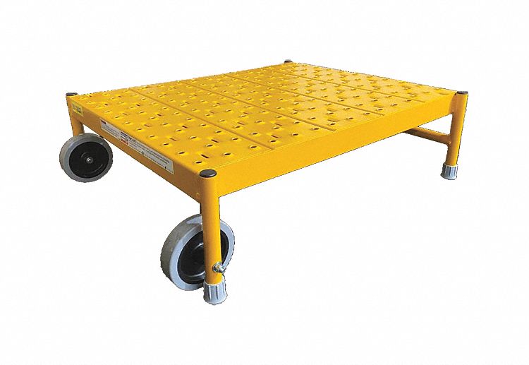 Mobile Work Platform, Aluminium, Perforated Platform Style, 9 in ...