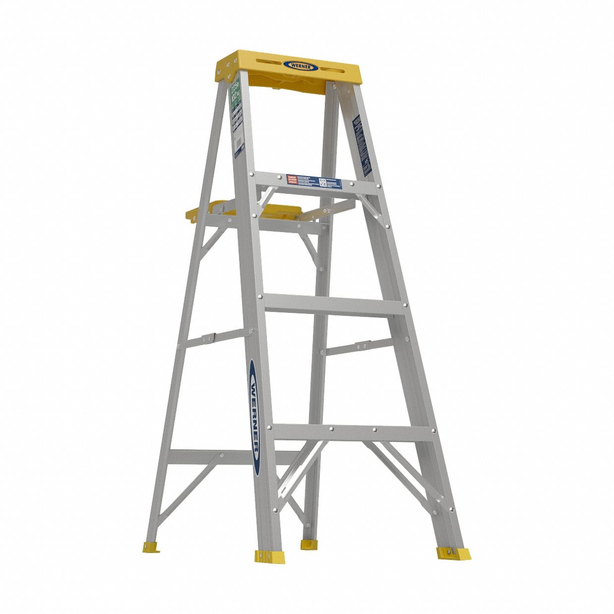 WERNER, 4 ft Ladder Size, Aluminum, Stepladder - 4GNK6|354 - Grainger