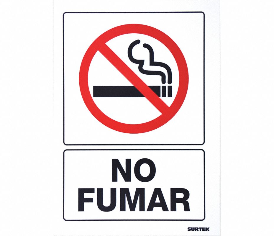 SURTEK Letrero de No Fumar , No Retroreflectivo , No Fumar ...