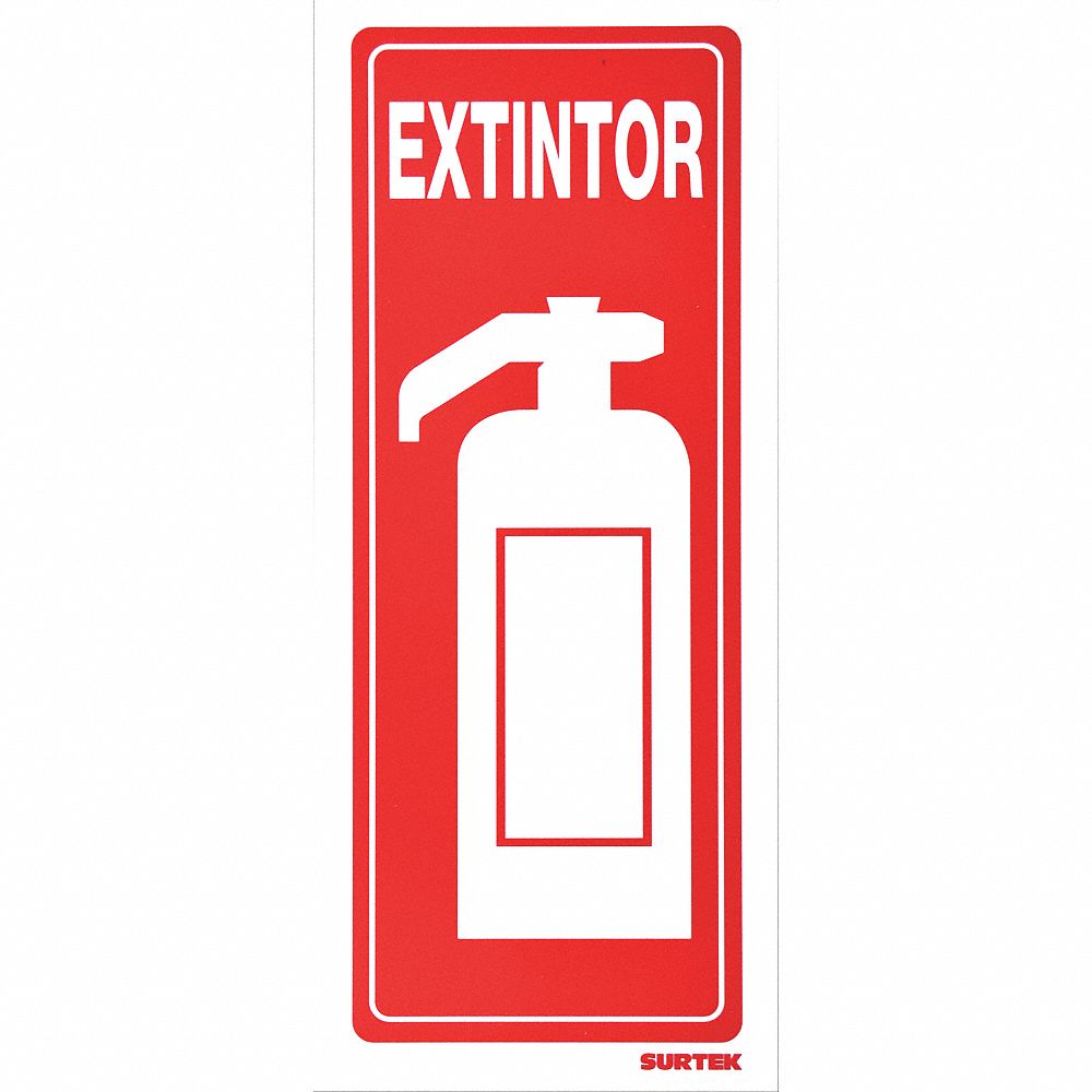 SURTEK Letrero de Extintor, Leyenda Extintor, idioma Español, Altura de ...