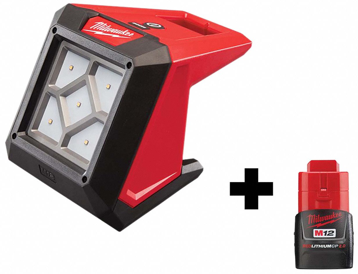 MILWAUKEE, M12™ REDLITHIUM™, Battery Included, Cordless Work Light - 356XL8|2364-20, 48-11-2420 ...