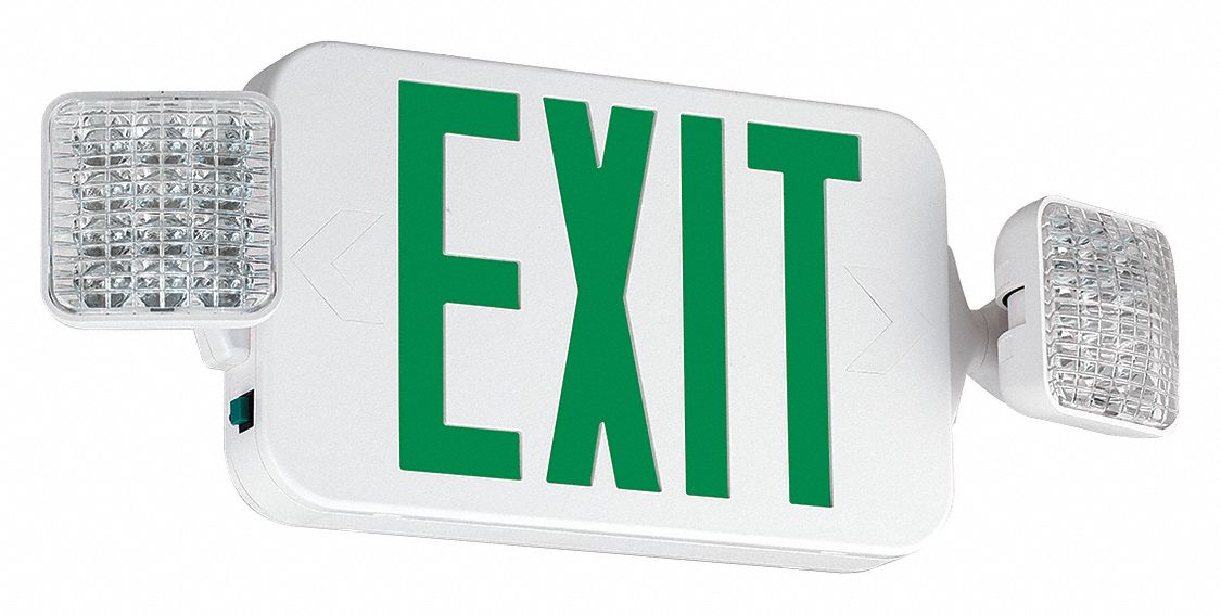 Singn,Exit/Emergency,LED Green,120/277V - Grainger