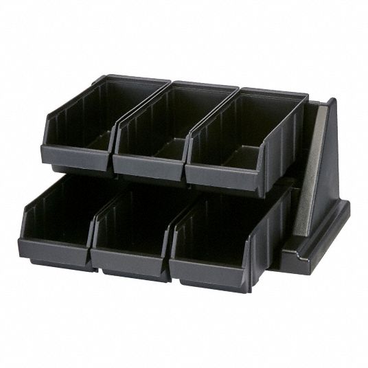 CAMBRO, 6 Compartments, Black, Condiment Organizer - 359CF4|6RS6110 ...