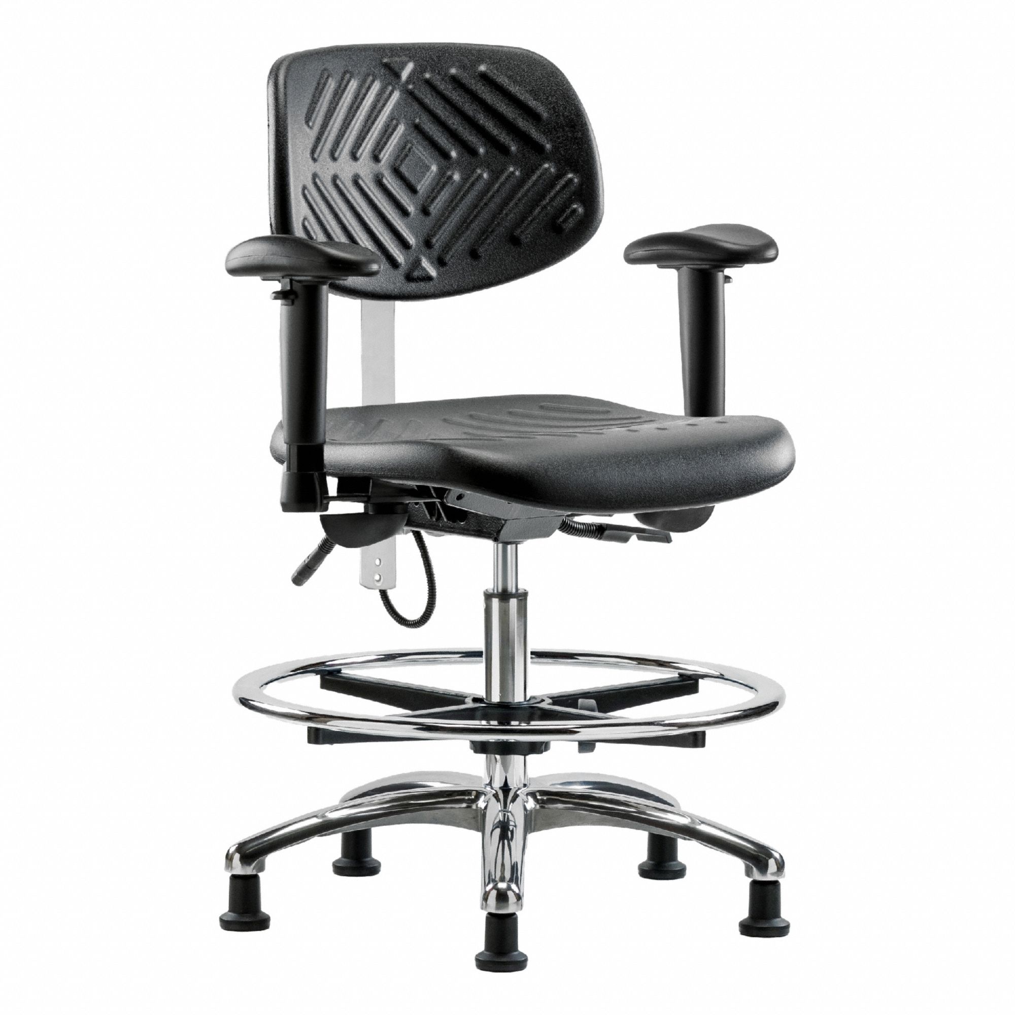 Polyurethane, Arms Included, ESD Task Chair - 359F99|BR-ESD-PMBCH-CR-T0 ...