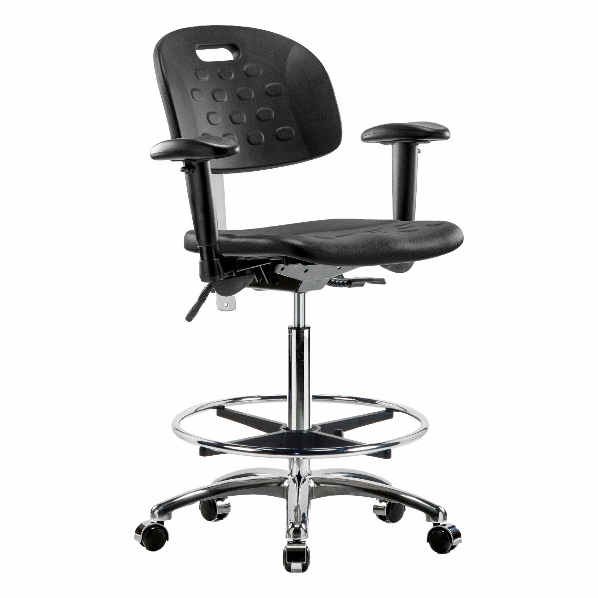 Polyurethane, Arms Included, Cleanroom Task Chair - 359J89|BR-CLR ...