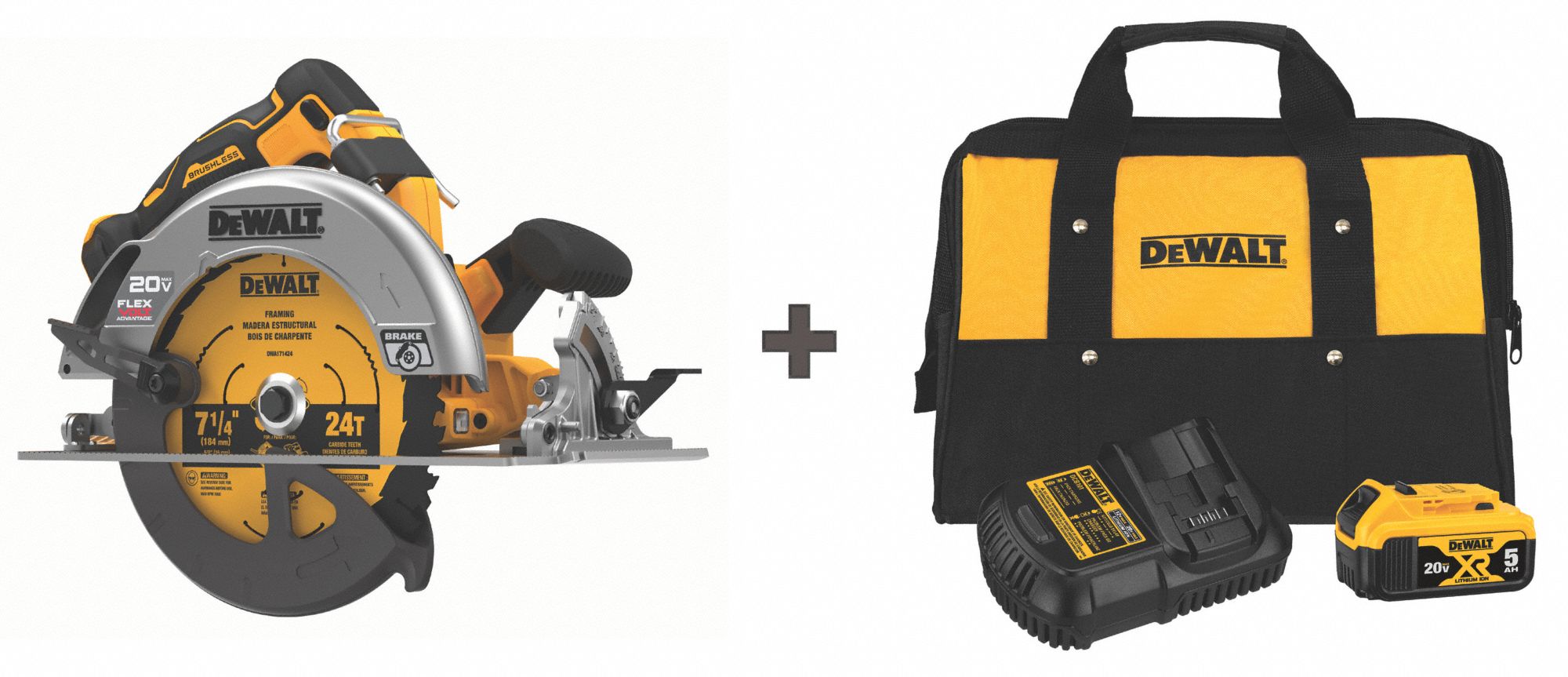 DEWALT, 7 1/4 in Blade Dia., Right, Circular Saw - 359WF0|DCS573B ...
