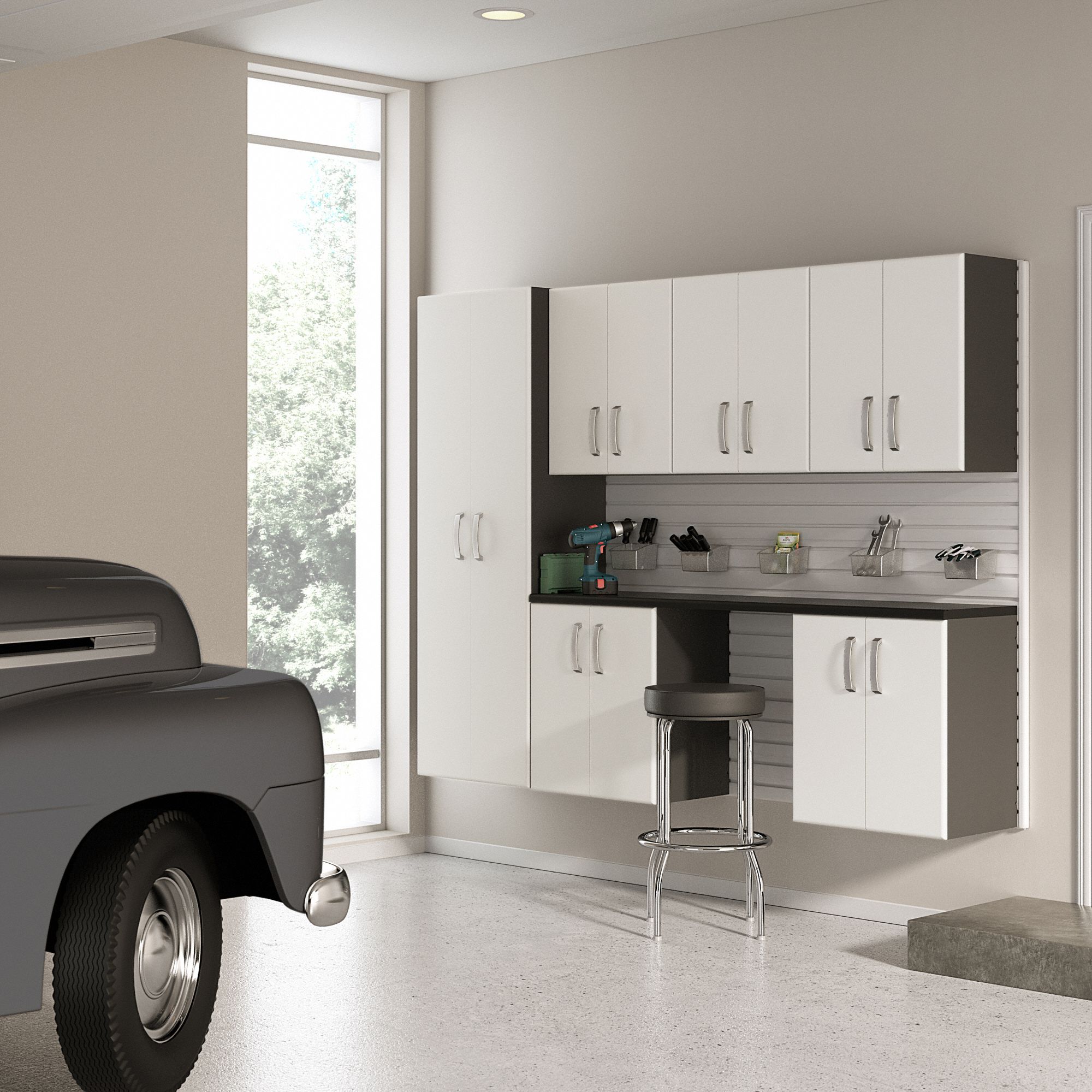 FLOW WALL Modular Cabinet Set: 96 in Overall Wd, 16 in Overall Dp, 72 ...