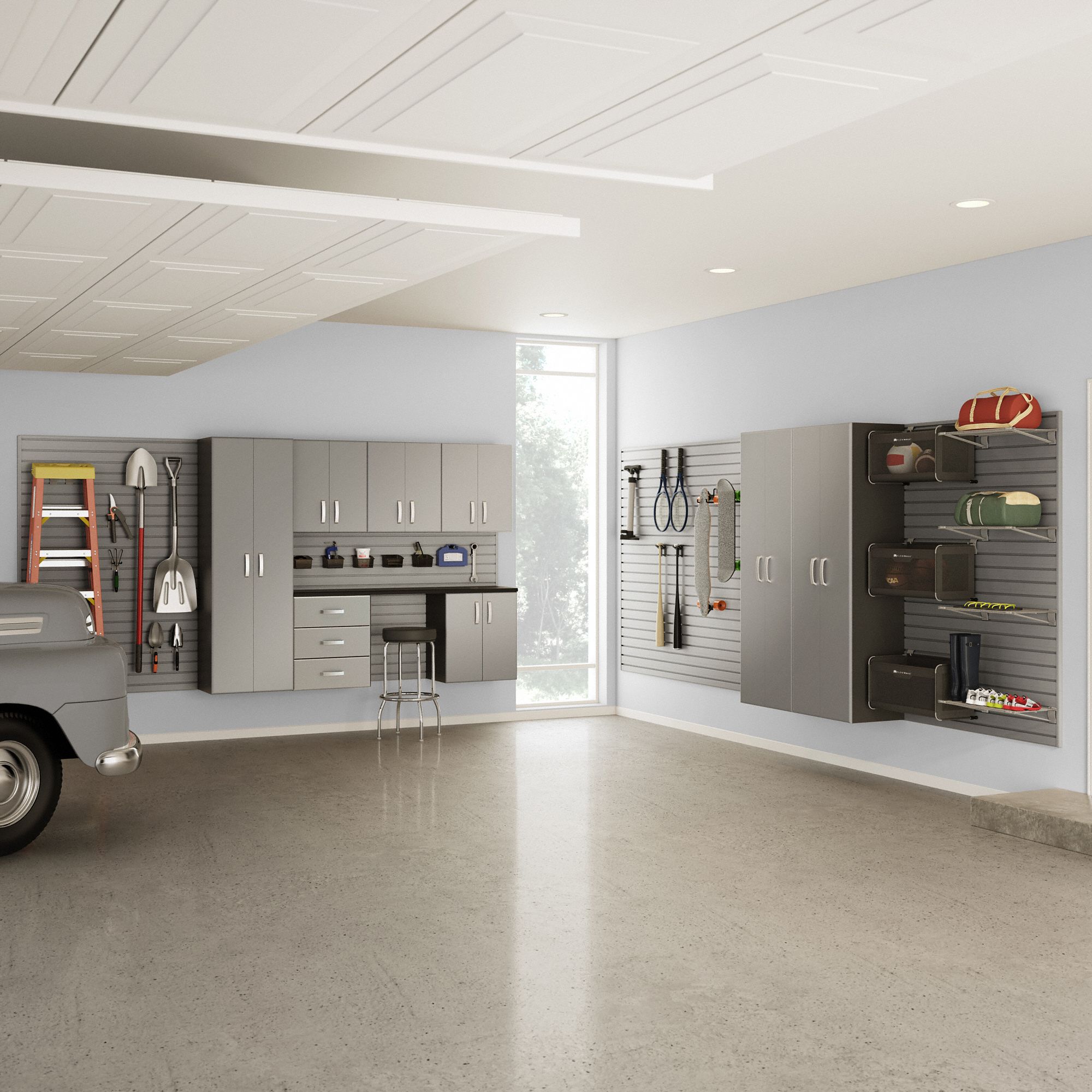 FLOW WALL Modular Cabinet Set: 336 in Overall Wd, 16 in Overall Dp, 72 ...