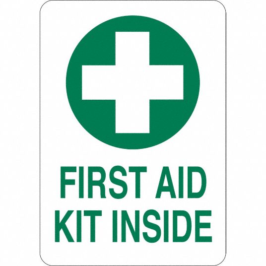 Mounting Holes Sign Mounting, English, First Aid Sign - 35FY38|35FY38 ...