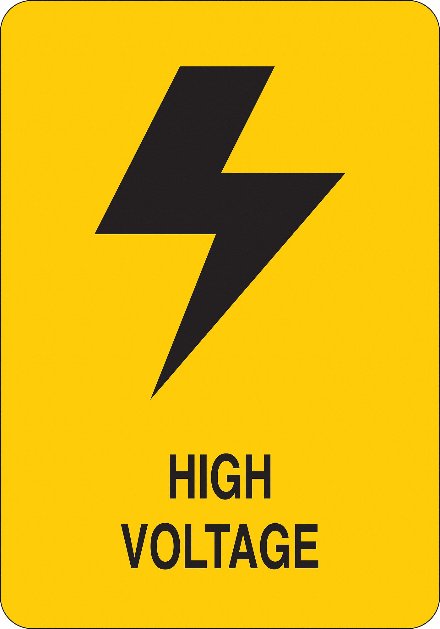 Safety Sign, High Voltage, Header No Header, 14 in Height, 10 in Width ...