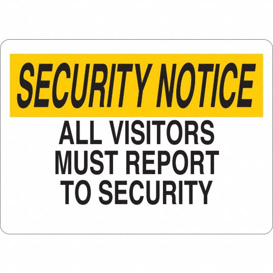 Plastic, Mounting Holes Sign Mounting, Security Notice Sign - 35GC99 ...
