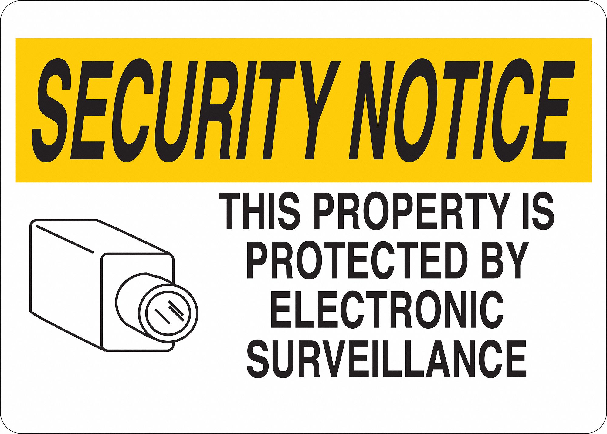Vinyl, Security Notice Sign, Security Notice, 14 in Width, 10 in Height ...