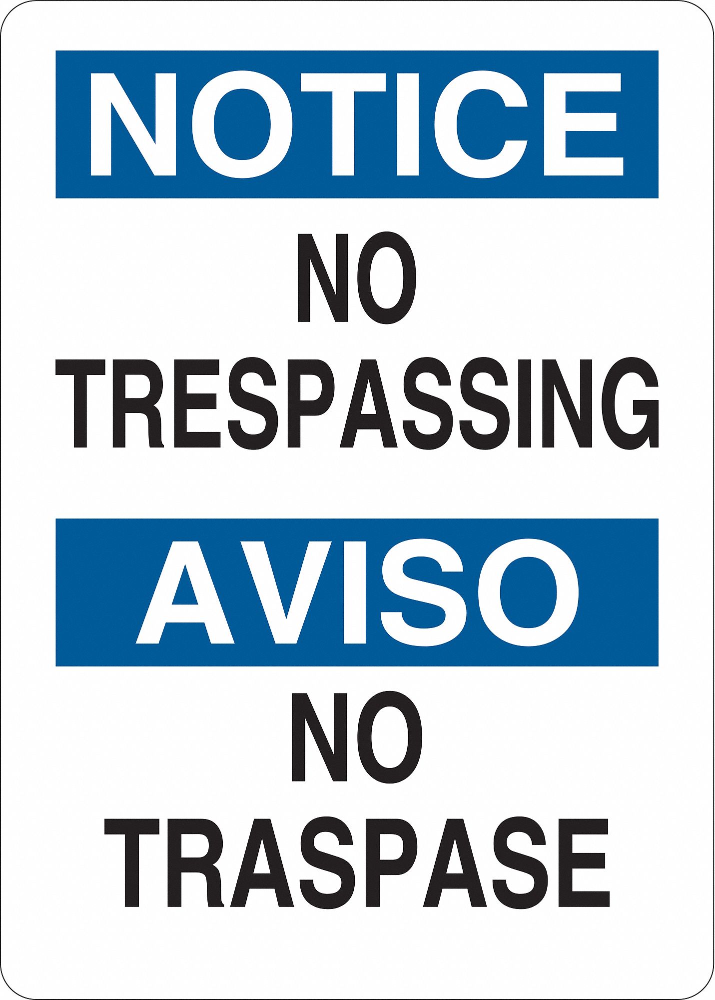 Vinyl, Notice Sign, Notice, 7 in Width, 10 in Height, English, Spanish ...