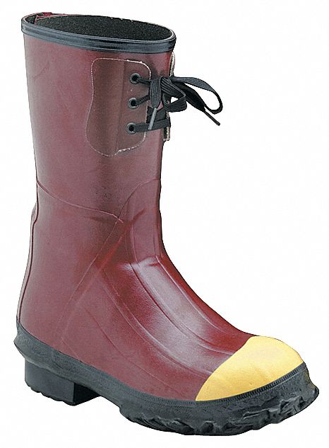 Rubber Boots, Men's, 9, Mid-Calf, Steel Toe Type, 1 PR - Grainger