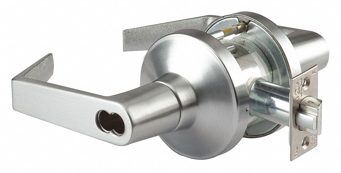 ABILITY ONE, Storeroom Lever Locksets, Chrome, Door Lockset - 49Z657 ...