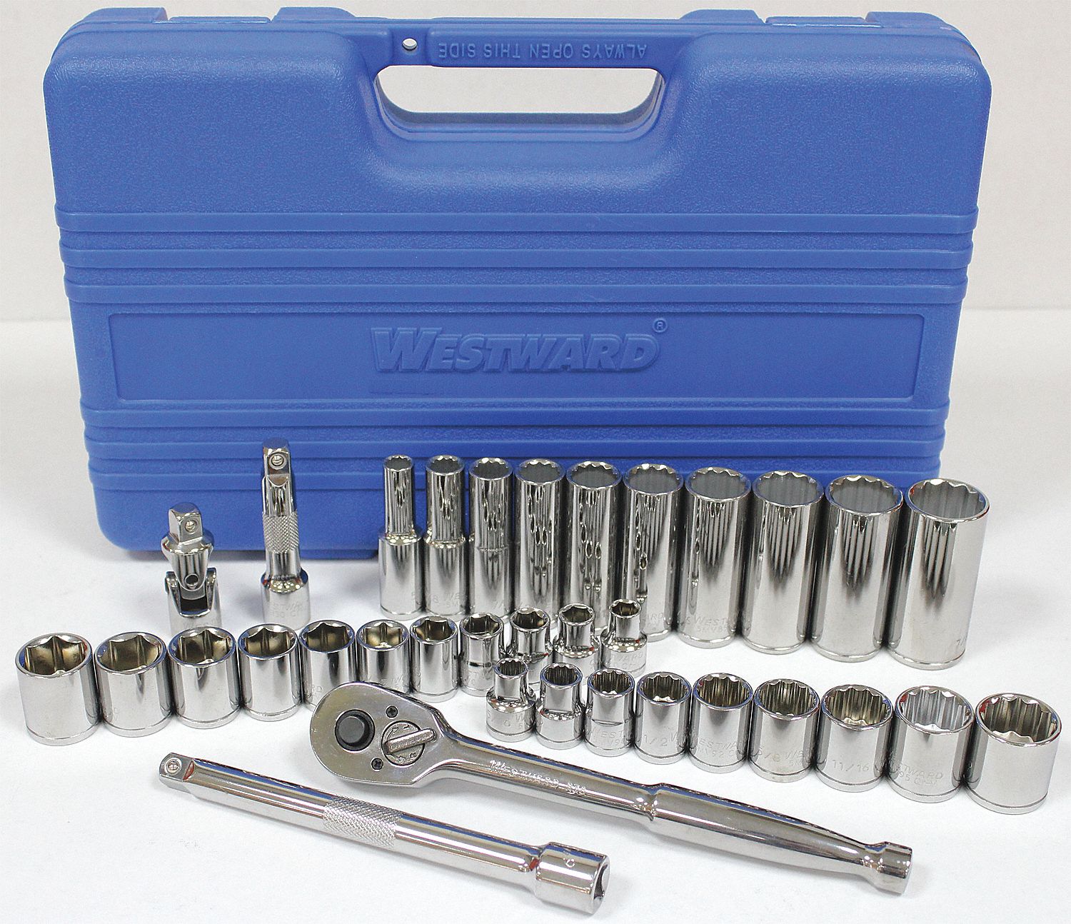 Socket Wrench Set, Socket Size Range 5/16 in to 7/8 in, 8mm to 19mm ...