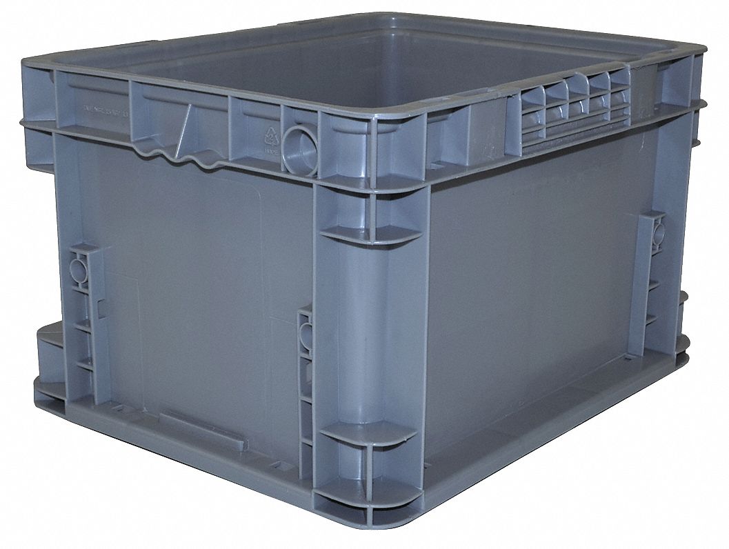 SSI SCHAEFER Straight Wall Container, Charcoal, 9 1/2 inH x 12 inL x 15 ...