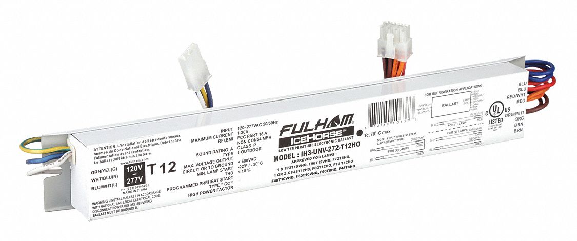 FULHAM, 120 to 277V AC, 1/2 Lamps Supported, Fluorescent Ballast ...