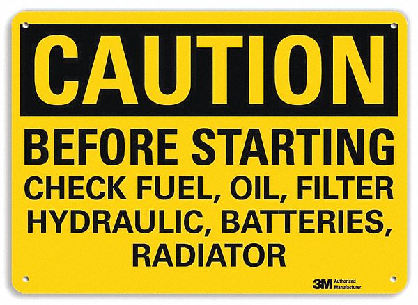 Plastic, 7 in x 10 in Nominal Sign Size, Reflective Maintenance Sign ...