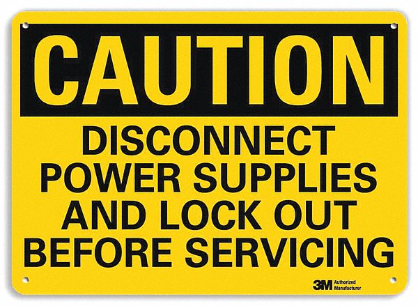 Plastic, Mounting Holes Sign Mounting, Caution Sign - 44UM49|U4-1164-NP ...